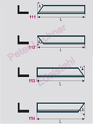 Zuschnitte Edelstahlprofile SKizze